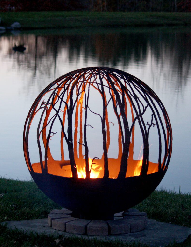 Winter Woods Fire Pit Sphere Design Your Own