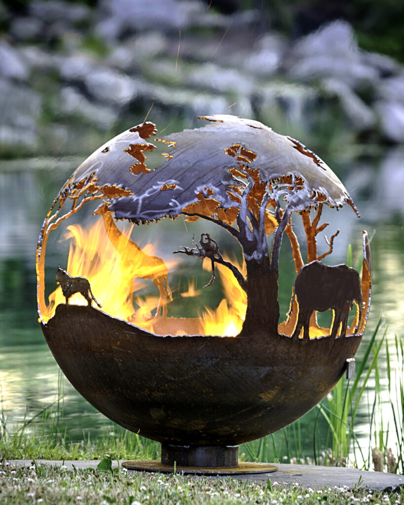 African Safari Fire Pit Sphere | The Fire Pit Gallery